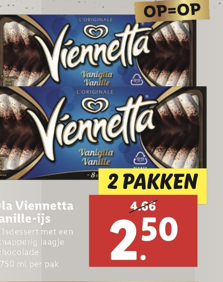 Ola Viennetta vanille-ijs aanbieding bij Lidl