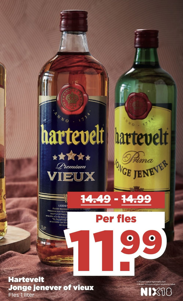 Hartevelt Jonge jenever of vieux aanbieding bij PLUS