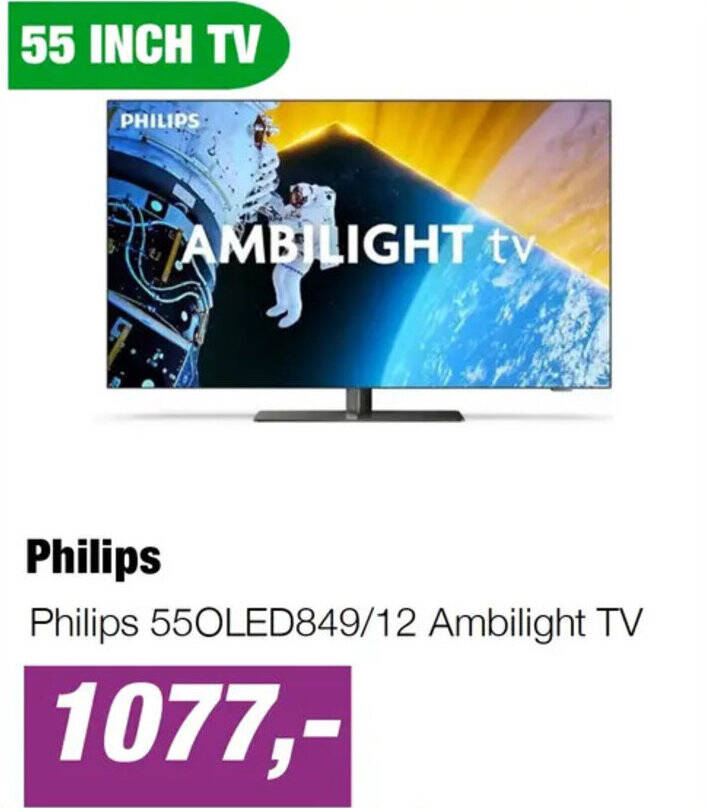 Philips 550LED849/12 Ambilight TV 55 inch aanbieding bij EP