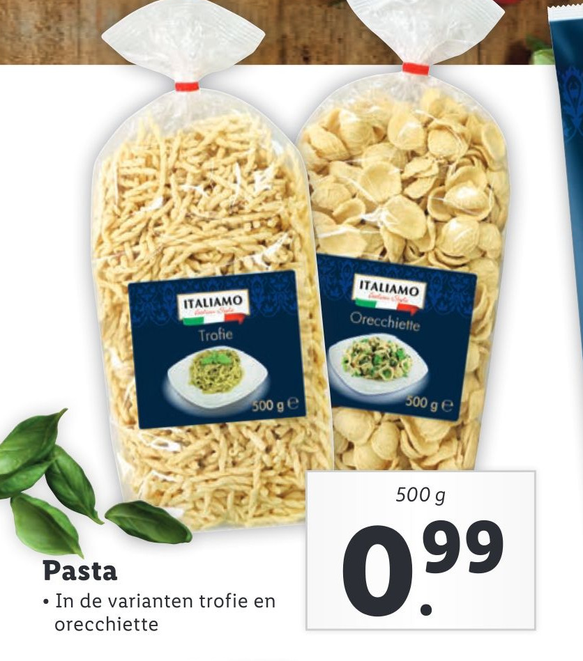 Pasta 500g aanbieding bij Lidl