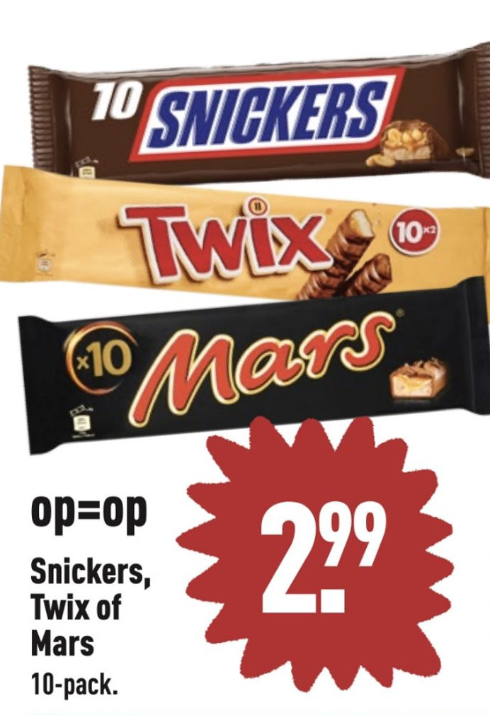Snickers, Twix of Mars aanbieding bij ALDI