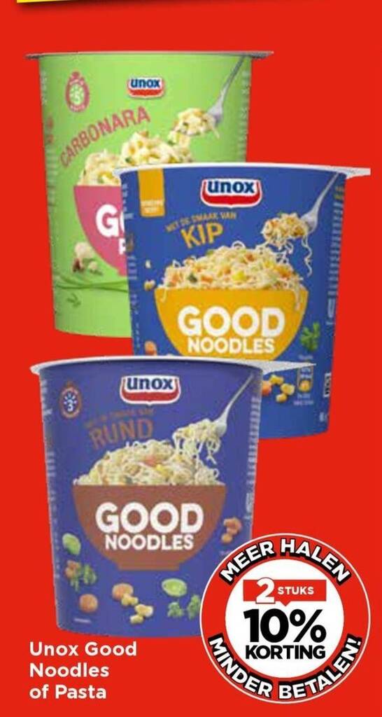 Unox Good Noodles of Pasta aanbieding bij Vomar Voordeelmarkt