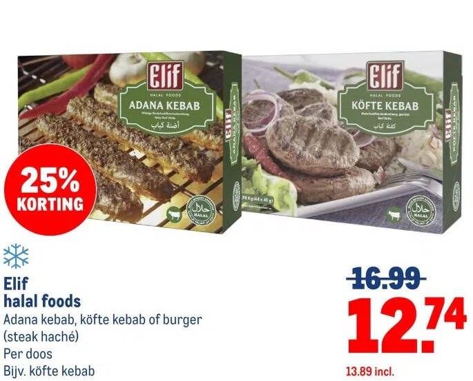 Elif halal foods aanbieding bij Makro