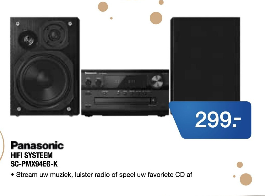 PanasoniC HIFI SYSTEEM SC-PMX94EG-K aanbieding bij Electroworld