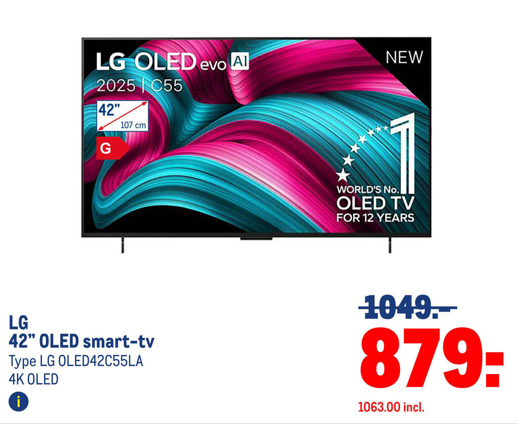 LG OLED smart-tv 42 inch aanbieding bij Makro