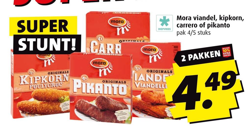 Mora viandel, kipkorn, carrero of pikanto aanbieding bij Boni