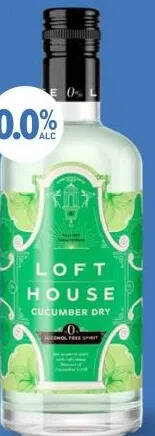 Loft House Gin Cucumber Dry Alcoholvrij 70CL aanbieding bij Gall & Gall