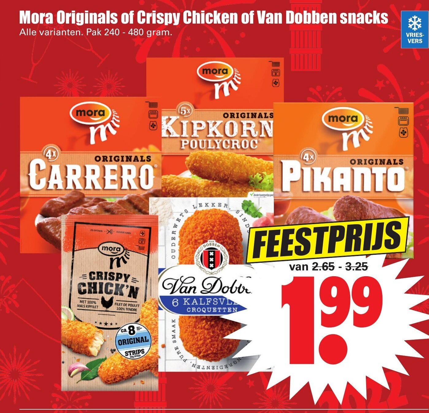 Mora Originals of Crispy Chicken of Van Dobben snacks aanbieding bij Dirk