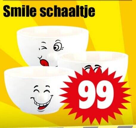 Smile schaaltje aanbieding bij Dirk