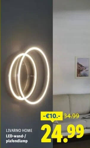 LED-wand-/ plafondlamp aanbieding bij Lidl