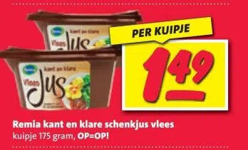 Remia kant en klare schenkjus vlees aanbieding bij Nettorama