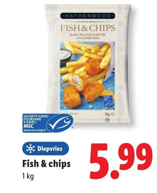 Fish & chips 1 kg aanbieding bij Lidl