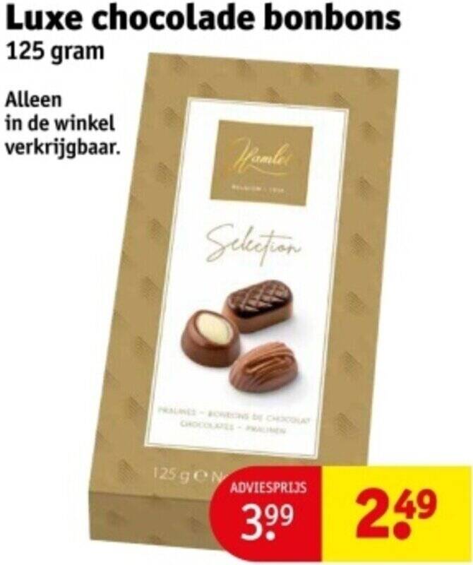Luxe chocolade bonbons 125 g aanbieding bij Kruidvat