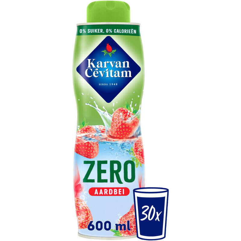 Karvan Cévitam Zero aardbei siroop 0.6 l. aanbieding bij Albert Heijn