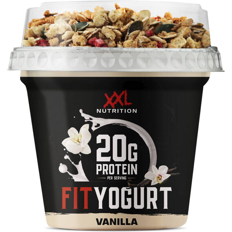 XXL Nutrition Fit yoghurt protein vanilla aanbieding bij Albert Heijn