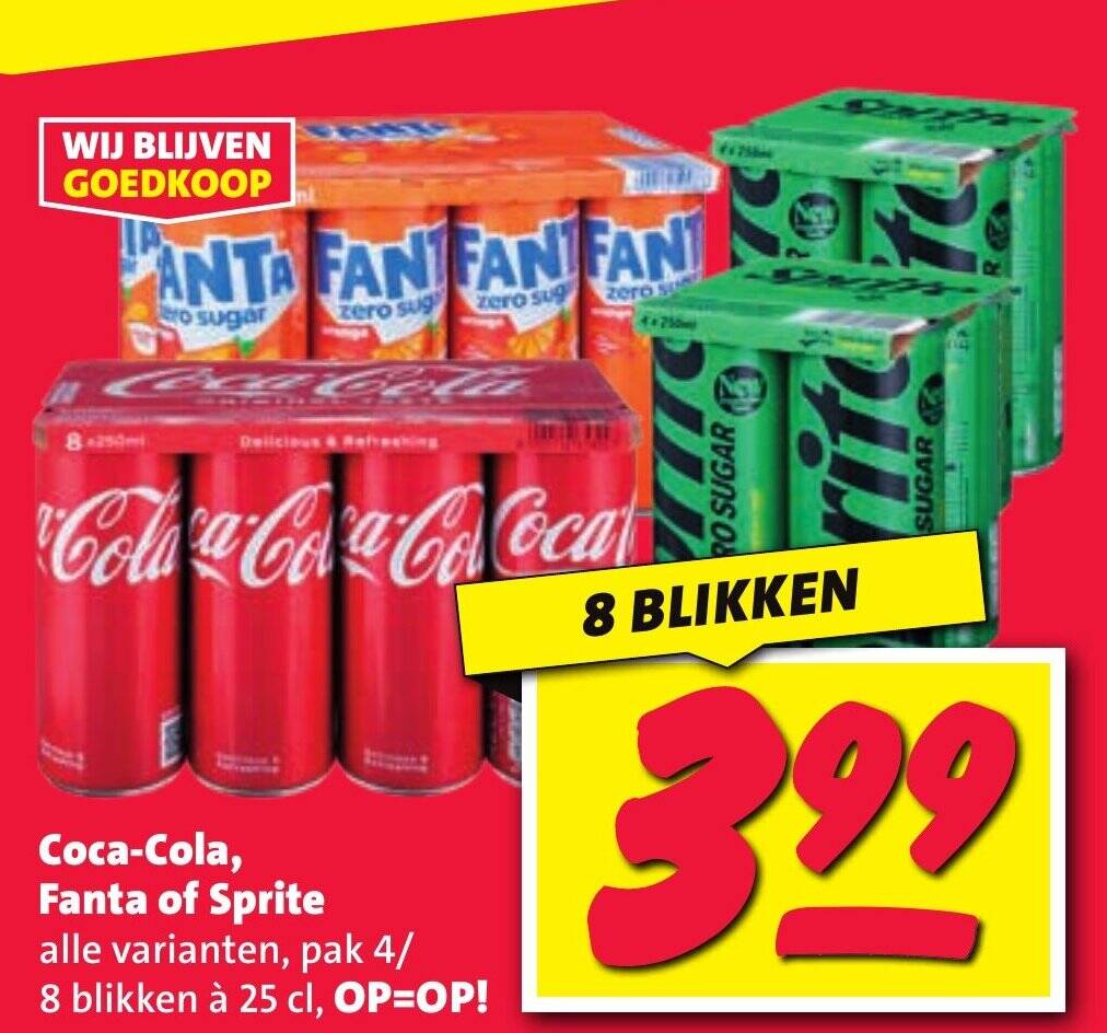 Coca-Cola, Fanta of Sprite aanbieding bij Nettorama