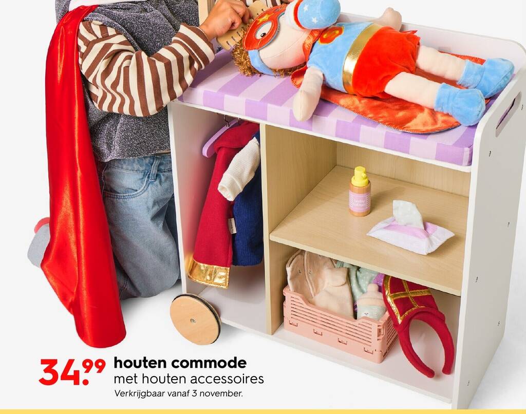 Houten commode aanbieding bij HEMA