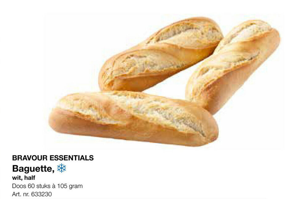 Bravour Essentials Baguette 105g aanbieding bij Bidfood