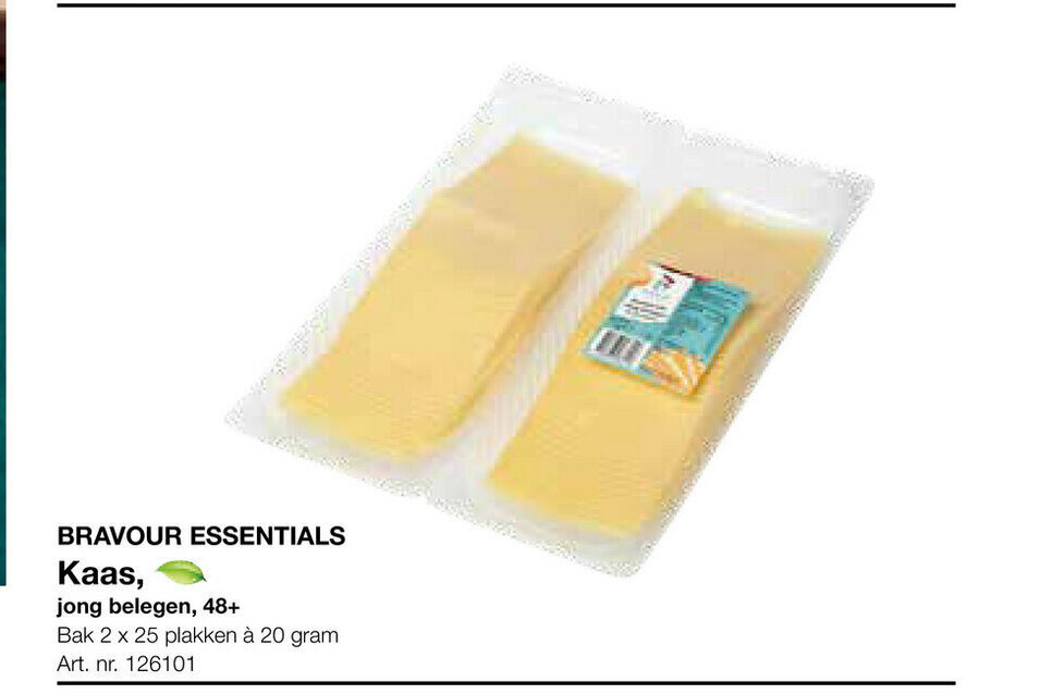 Bravour Essentials Kaas 20g aanbieding bij Bidfood