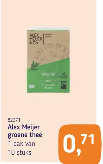 Alex Meijer groene thee aanbieding bij Van Hoeckel