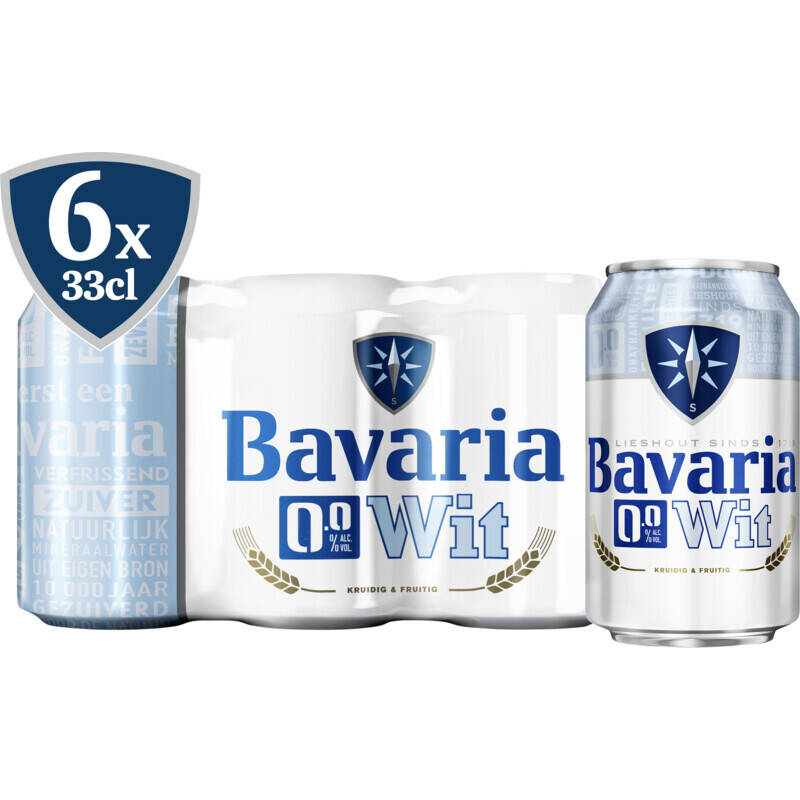 Bavaria 0.0% Wit 6-pack 6 x 0,33 L 1+1 gratis aanbieding bij Albert Heijn
