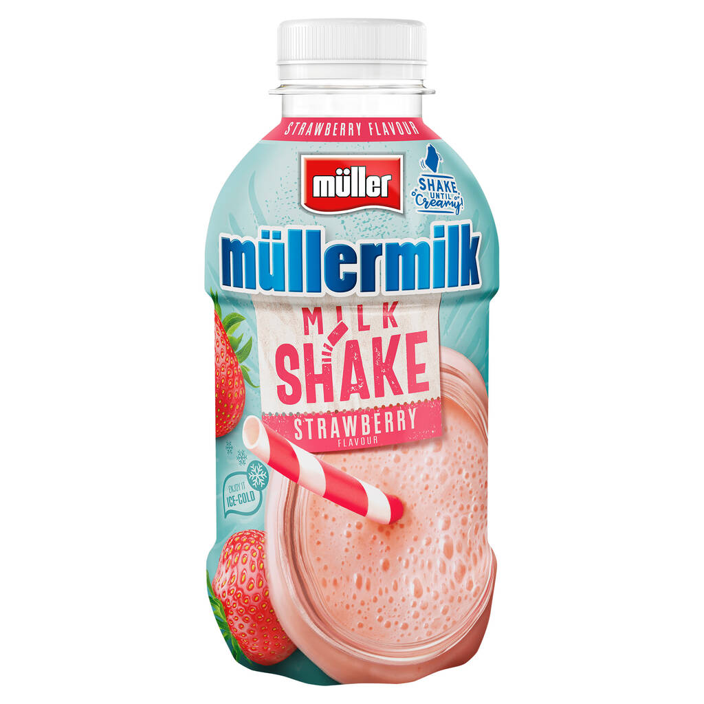 Müllermilk Milk shake aardbei aanbieding bij PLUS
