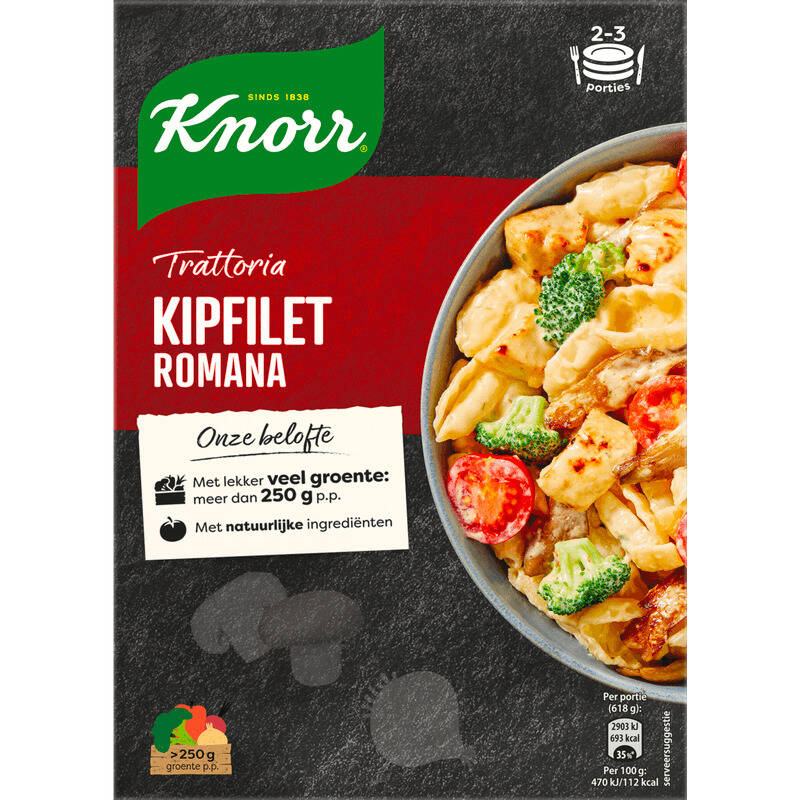 Knorr Trattoria kipfilet romana 269-g 1+1 gratis aanbieding bij Dekamarkt