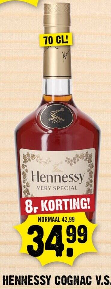 Hennessy Cognac V.S. 70 cl aanbieding bij Dirk
