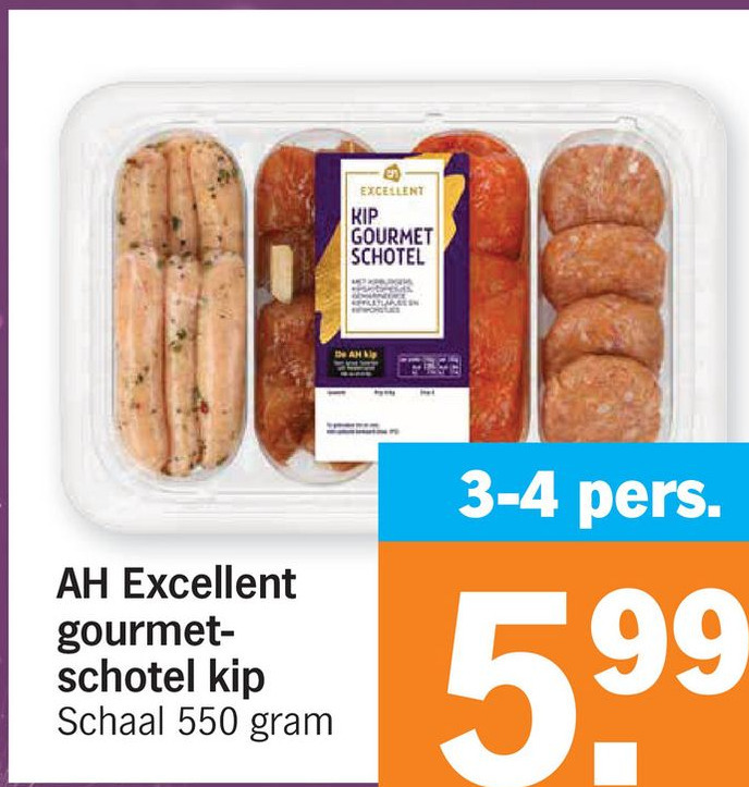 AH Excellent gourmet- schotel kip aanbieding bij Albert Heijn