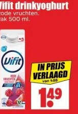 Vifit drinkyoghurt aanbieding bij Dirk