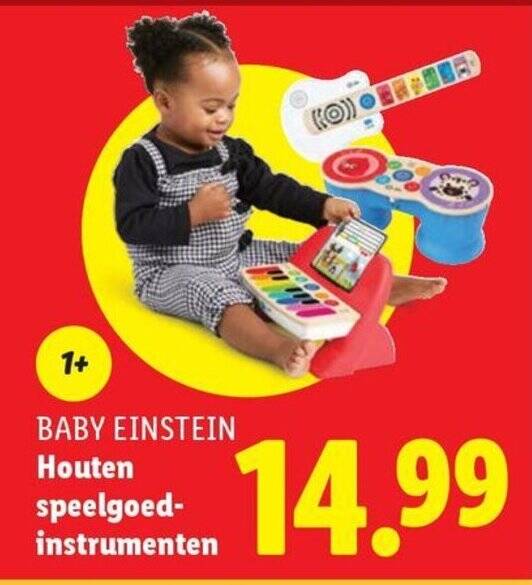 BABY EINSTEIN Houten speelgoed instrumenten aanbieding bij Lidl