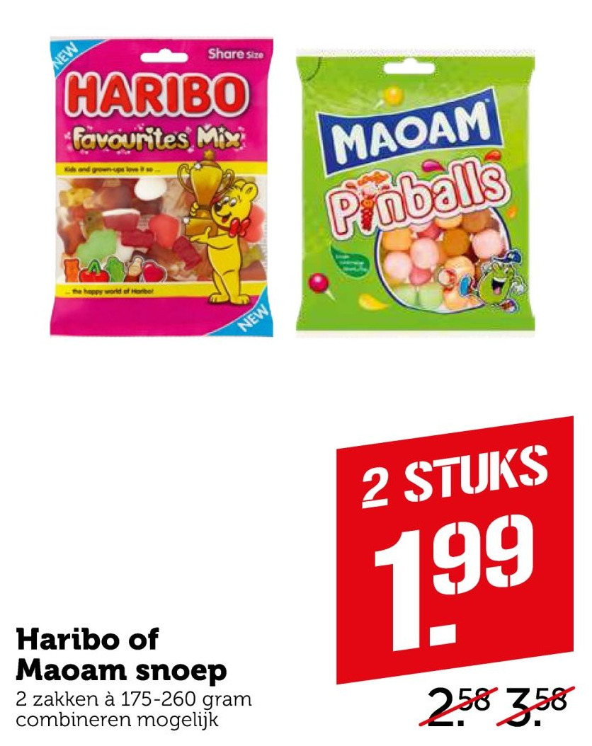 Haribo of Maoam snoep aanbieding bij Coop