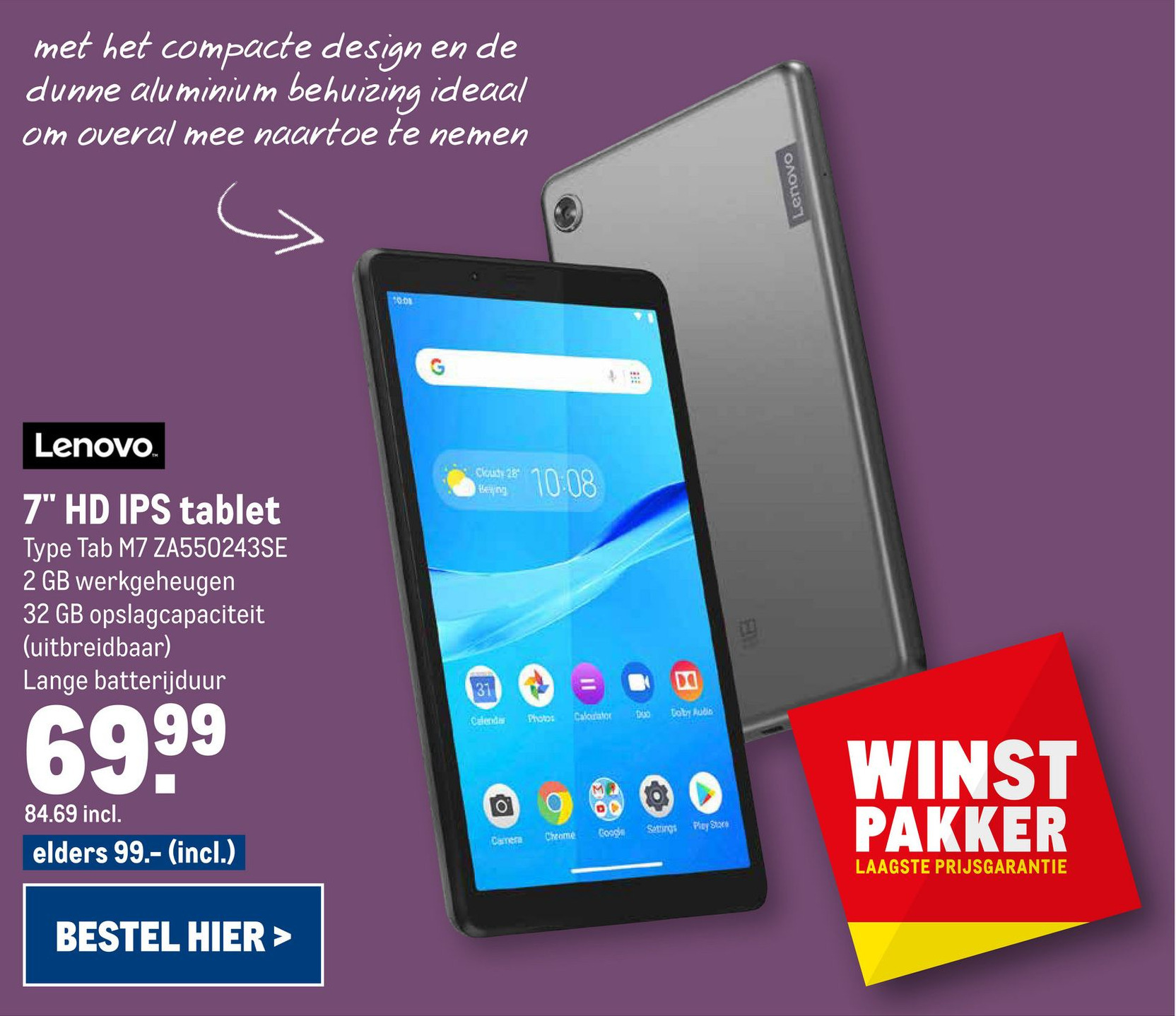 Lenovo 7" HD IPS tablet aanbieding bij Makro