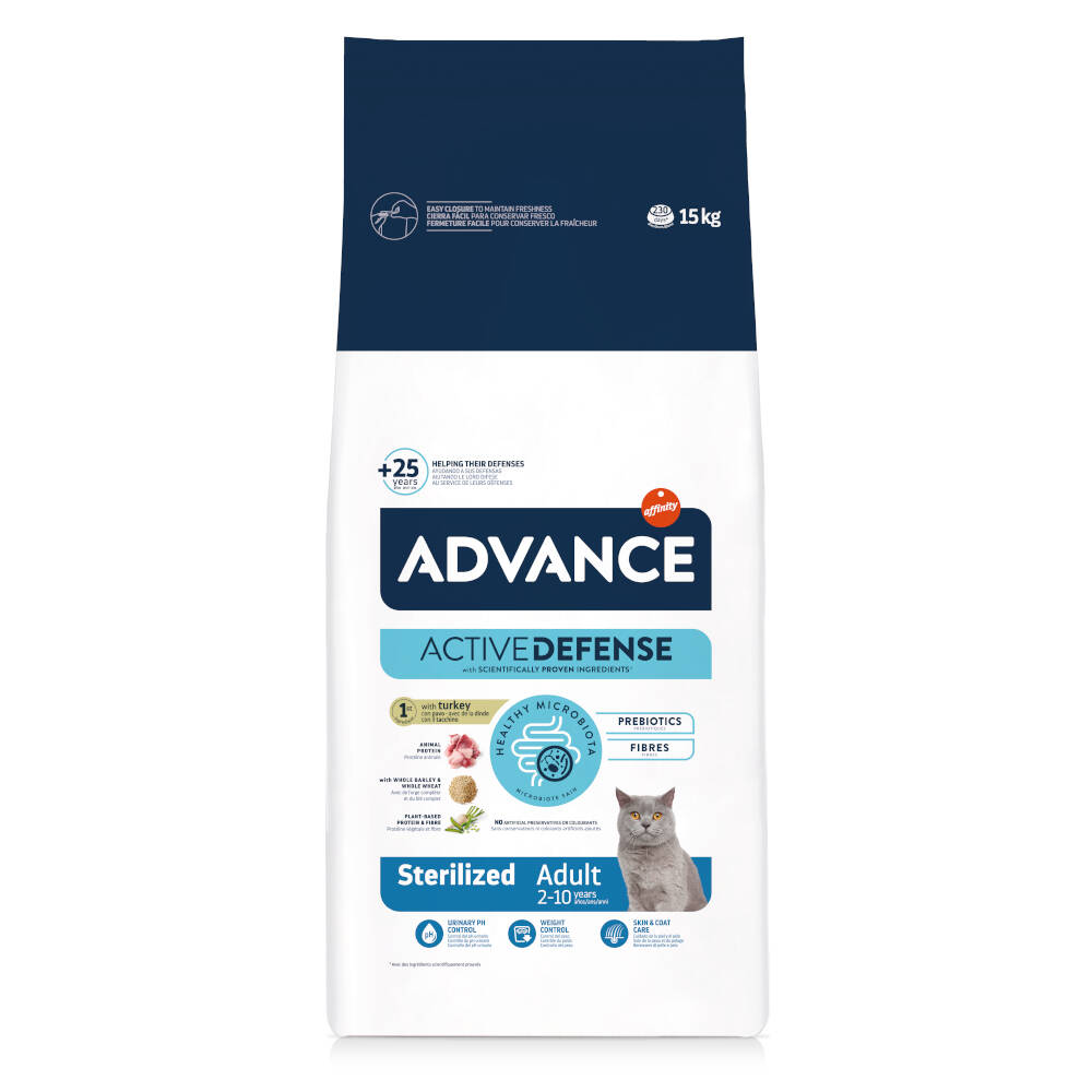 12 kg + 3 kg /8 kg + 2kg Advance droogvoer voor katten 15 kg / 10 kg aanbieding bij Zooplus