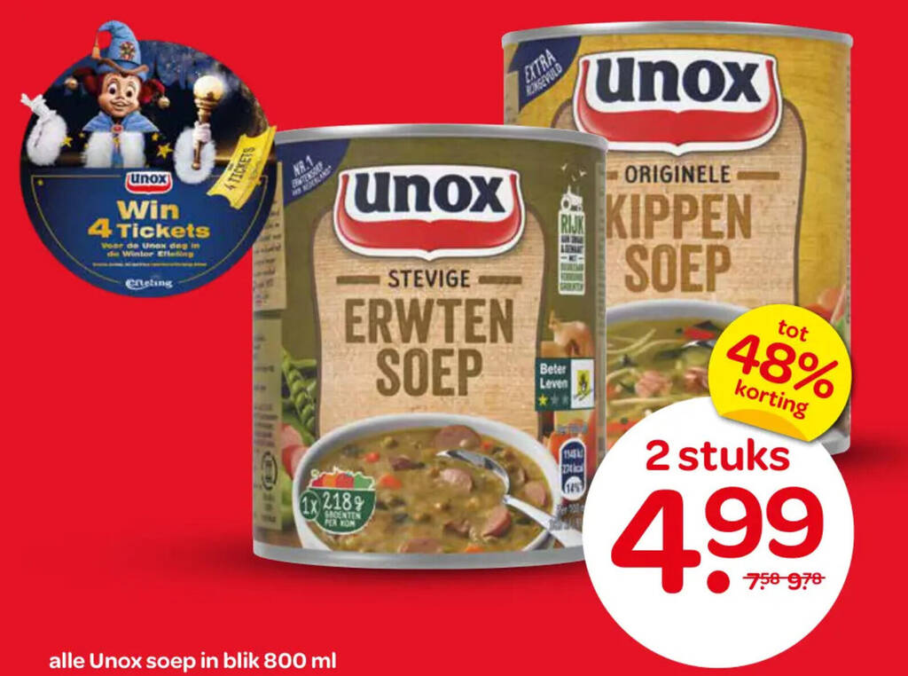 Alle Unox soep 1600 ml aanbieding bij Spar