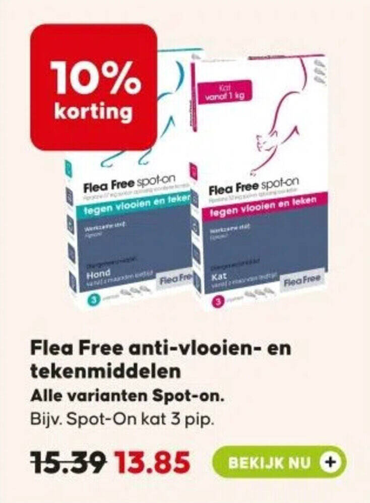 Flea Free anti-vlooien en tekenmiddelen aanbieding bij Pets Place