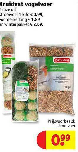 Kruidvat Vogelvoer : Strooivoer 1 Kilo, Voerderketting En Winterpakket aanbieding bij Kruidvat