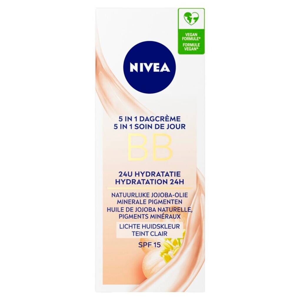 NIVEA 5-In-1 SPF15 Lichte Huidskleur BB Cream 50ml - Alle huidtypen 1+1 ...