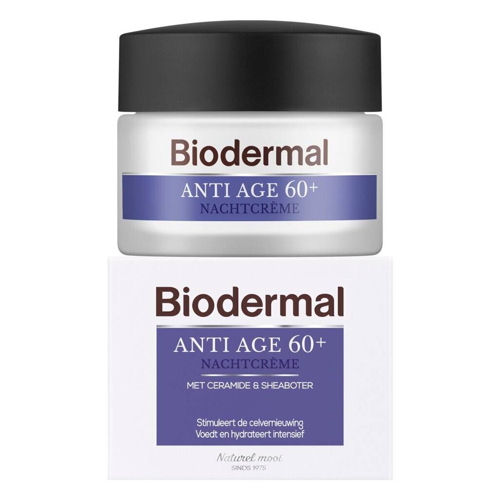 Biodermal Anti Age 60+ Nachtcrème 50ml - Rijpe huid aanbieding bij Kruidvat