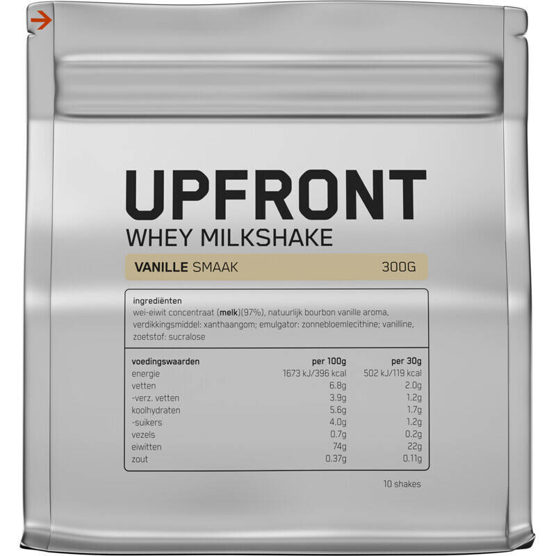 Upfront Whey milkshake vanille 300 g aanbieding bij Albert Heijn