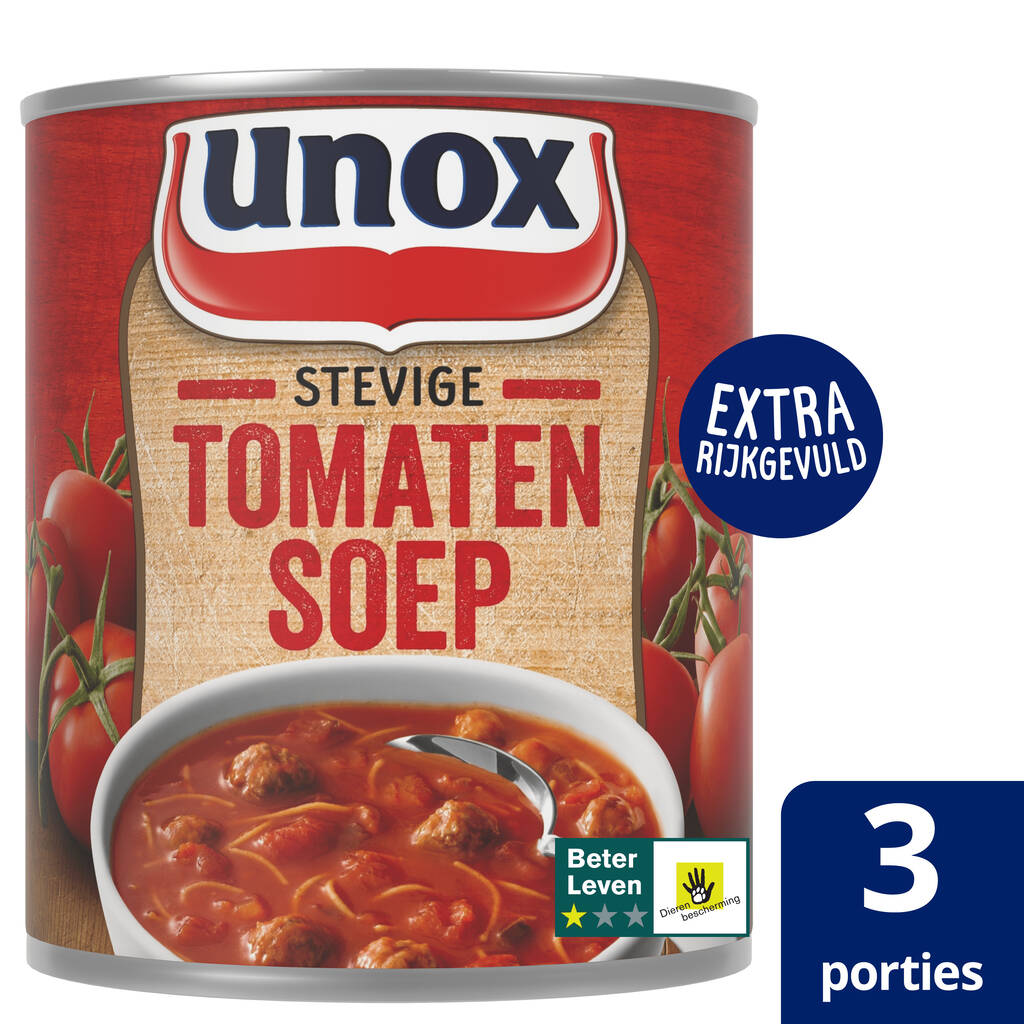Unox Soep in Blik Tomatensoep Per 800 ml aanbieding bij PLUS
