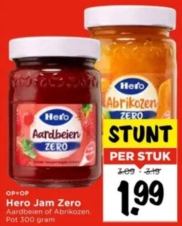 Hero Jam Zero 300 g aanbieding bij Vomar Voordeelmarkt
