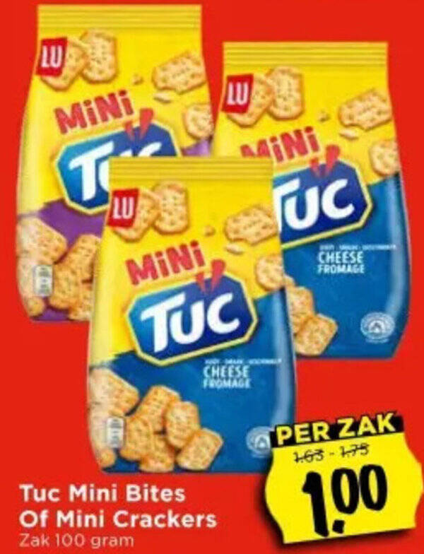 Tuc Mini Bites Of Mini Crackers 100 g aanbieding bij Vomar Voordeelmarkt
