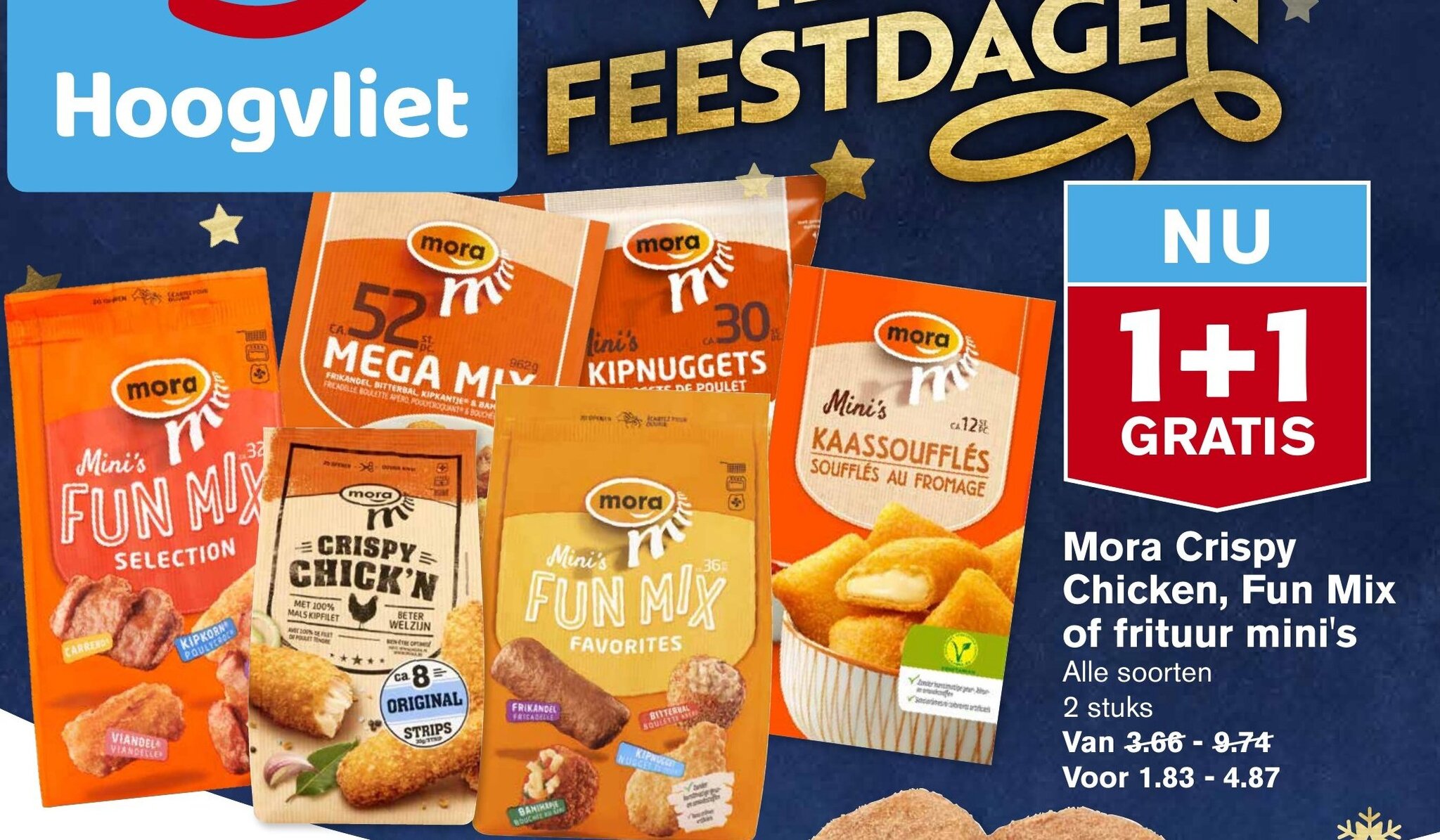 Mora Crispy Chicken, Fun Mix of frituur mini's aanbieding bij Hoogvliet