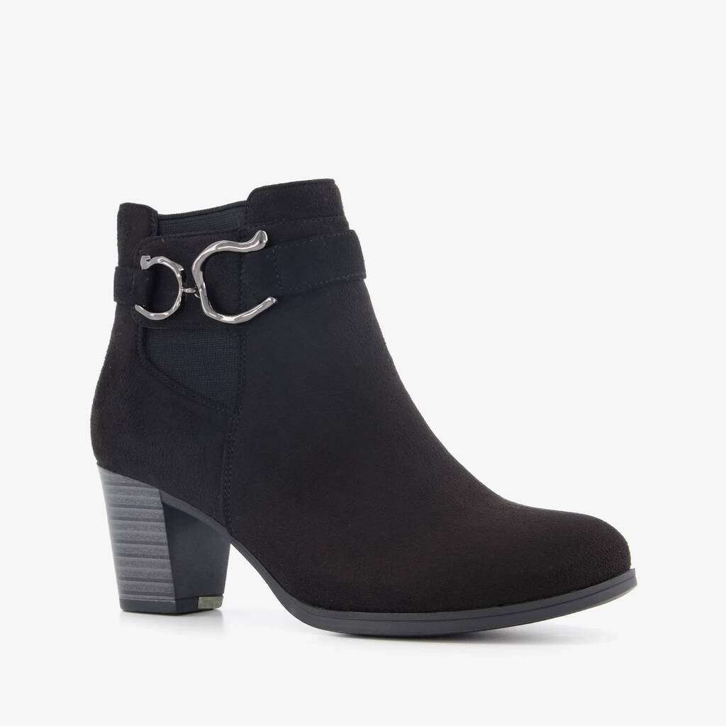 Blue Box dames enkellaarsjes met hak zwart aanbieding bij Scapino