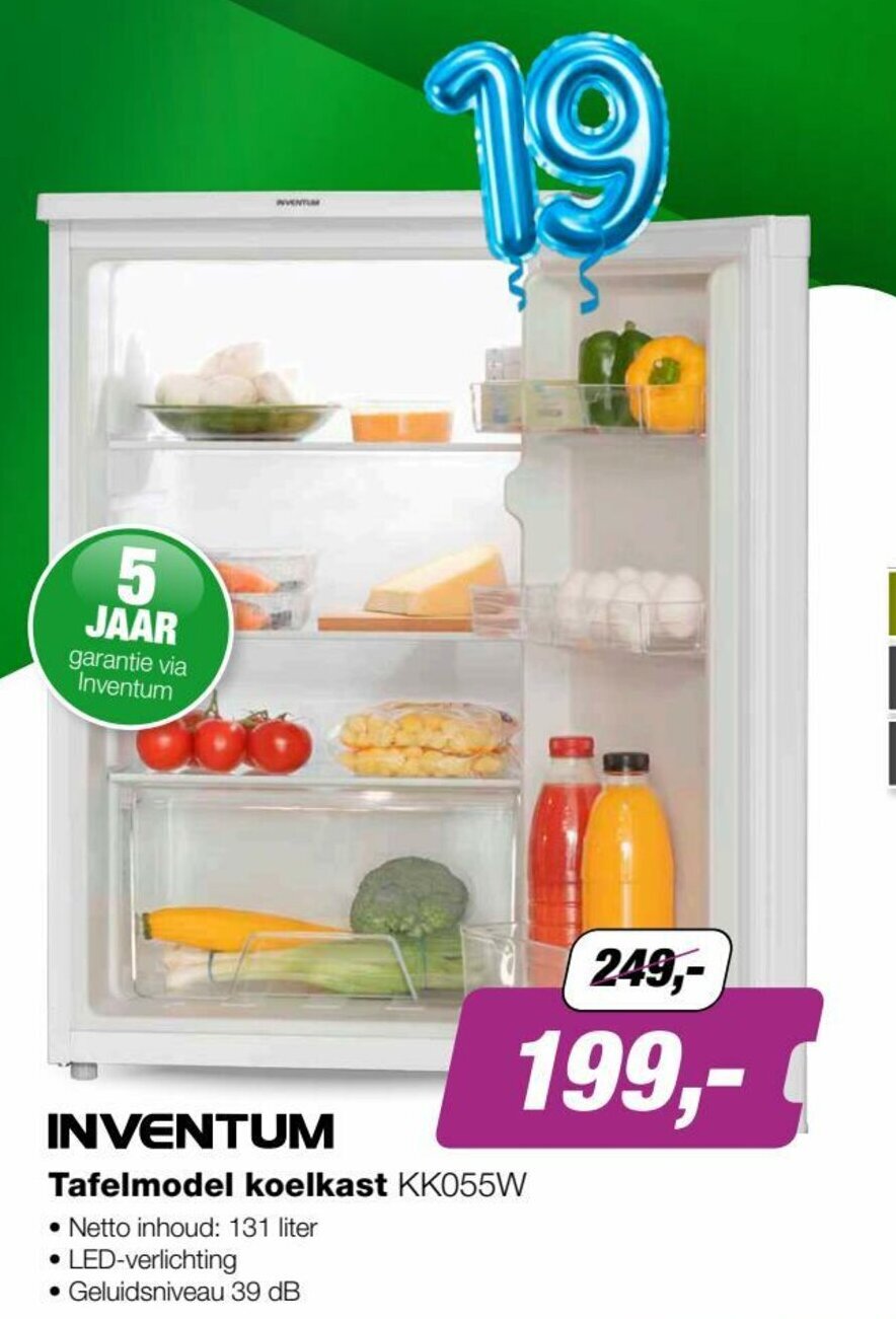 Inventum Tafelmodel koelkast KK055W aanbieding bij EP