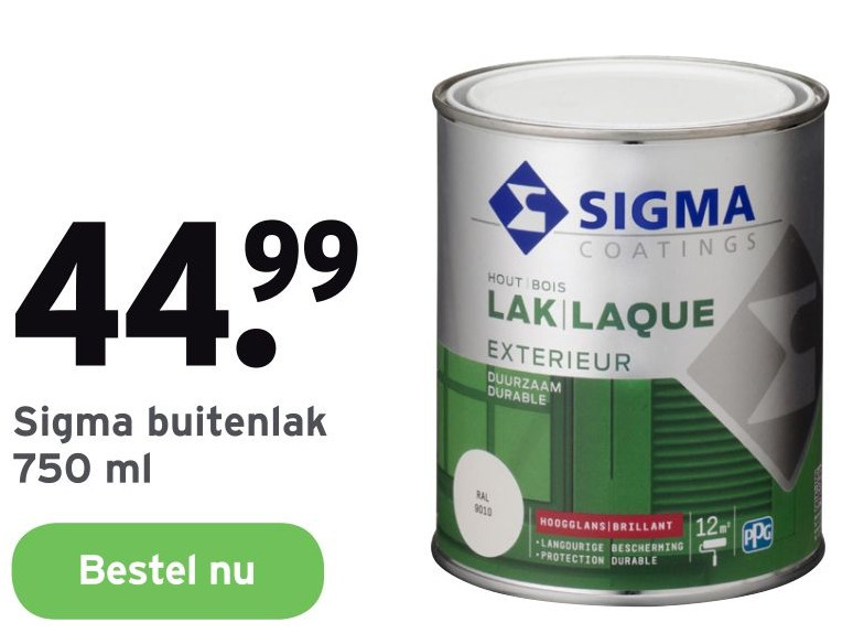 Sigma buitenlak 750 ml aanbieding bij GAMMA