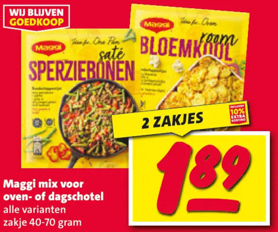 Maggi mix voor oven of dagschotel 80 -140 g aanbieding bij Nettorama