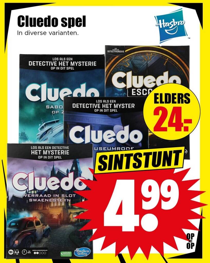 Cluedo spel aanbieding bij Dirk