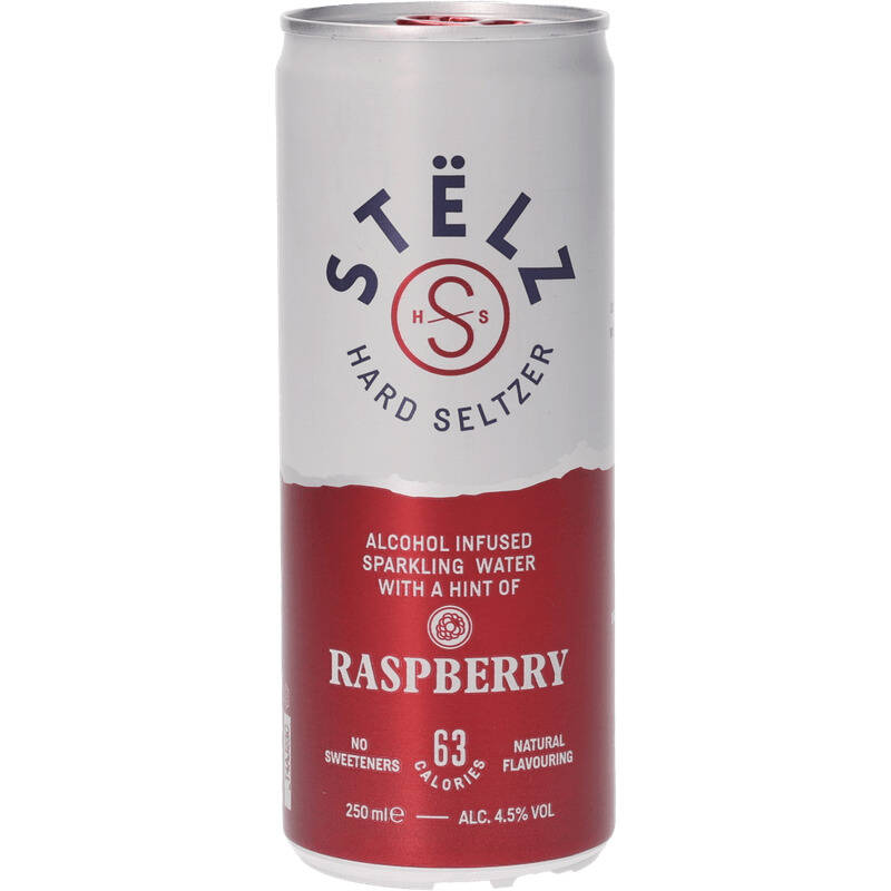 Stelz Hard seltzer raspberry 250 ml aanbieding bij Dirk